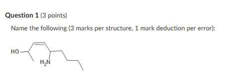 solved name the following 3 marks per structure 1 mark