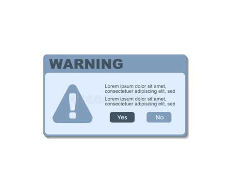 minimalist clean warning pop up template flat design stock vector