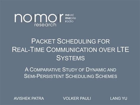 Packet Scheduling For Real Time Communication Over Lte Systems Ppt