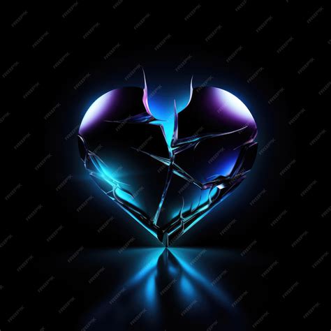 Premium Ai Image A Broken Glass Heart On A Black Background