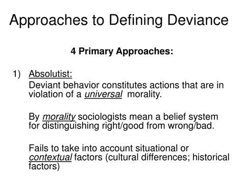 Ppt Approaches To Defining Deviance Powerpoint Presentation Free