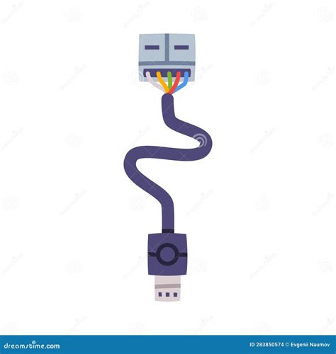 Cable As Personal Computer Accessory And Component Vector Illustration Stock Vector