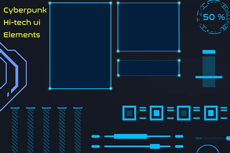 sci fi ui cyber punk hi tech ui elements 2d gui unity asset store
