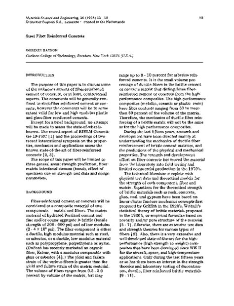 Pdf Steel Fiber Reinforced Concrete