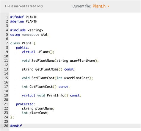 Solved Plant Information Vector Given A Base Plant Class