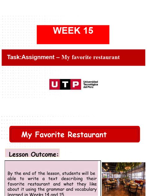 Task Assigment Week 15 My Favorite Restaurant Pdf Grammar Human Communication