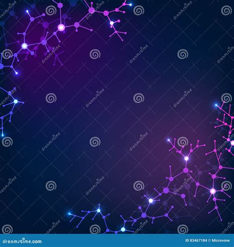 Structural Molecule Elements Neuron Network Science And Chemistry Vector Background Stock