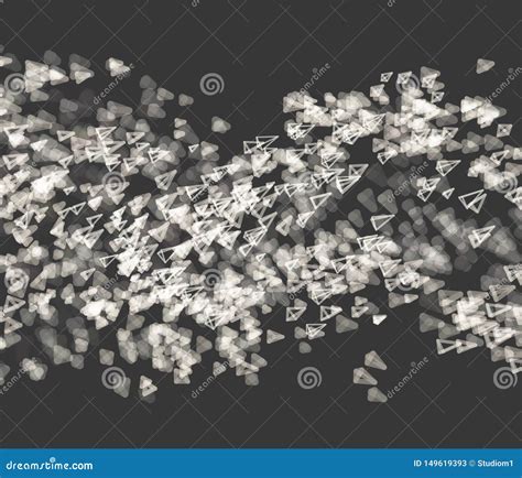 Array With Dynamic Emitted Particles Abstract Background Bokeh Effect Stock Vector