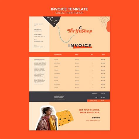 Plantilla De Factura De Concepto De Venta Archivo Psd Gratis
