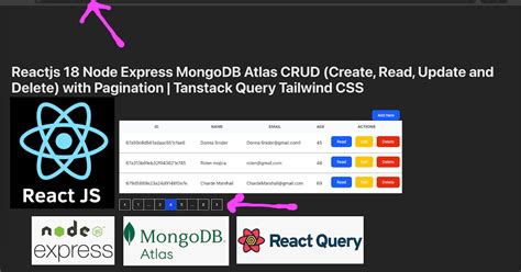 reactjs 18 node express mongodb atlas crud create read update and