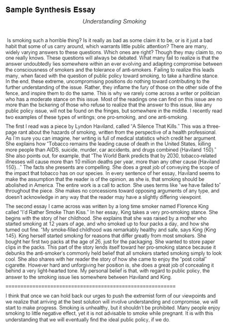 How To Write A Synthesis Essay Blog About Writing Essay