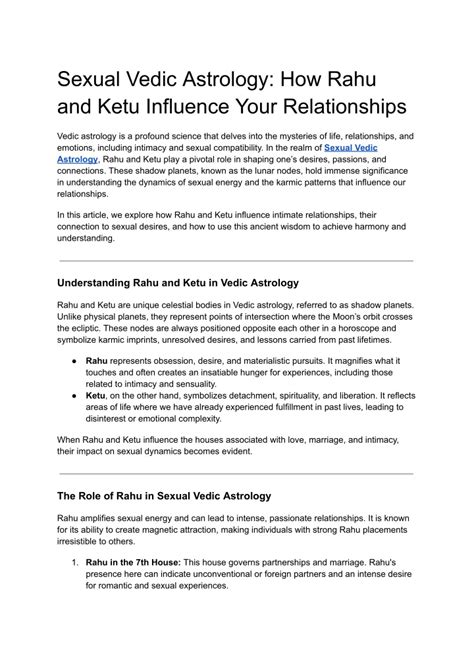 Ppt Sexual Vedic Astrology How Rahu And Ketu Influence Your
