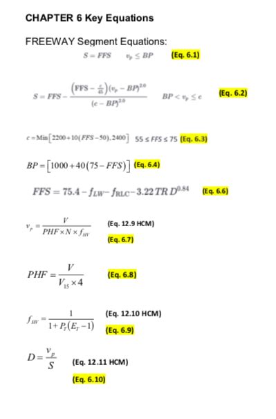 solved problem 2 chapter 6 basic freeway segment eq s