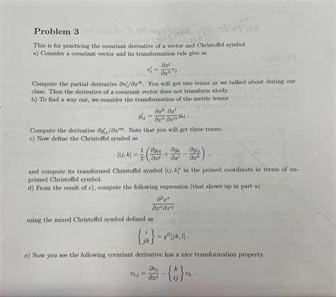 This Is For Practicing The Covariant Derivative Of A