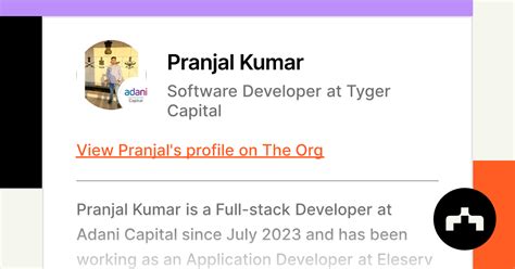 Pranjal Kumar Software Developer At Tyger Capital The Org