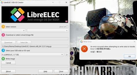 libreelec usb sd creator x64 crashes usb sd creator support