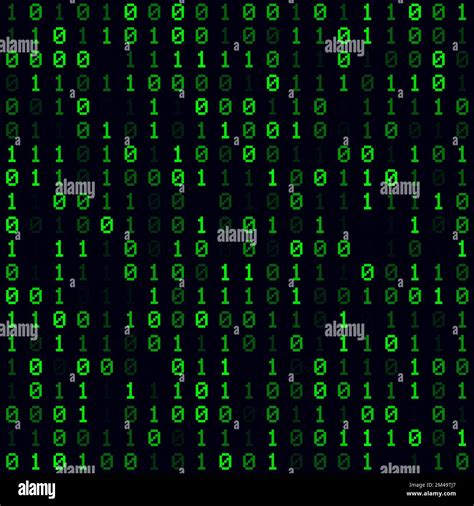 Futuristic Tech Background Green Filled Binary Background Small Sized Seamless Pattern