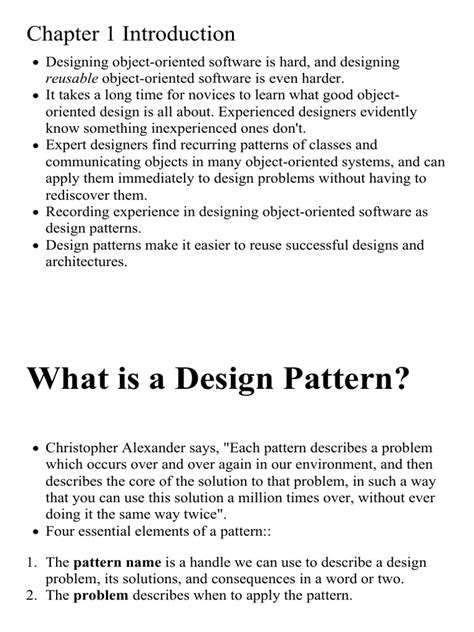 What Is A Design Pattern Chapter 1 Introduction Pdf Inheritance Object Oriented
