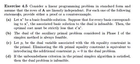 solved exercise 4 5 consider a linear programming problem in