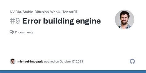 Error Building Engine Issue NVIDIA Stable Diffusion WebUI TensorRT GitHub