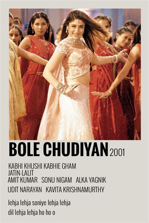 Bole Chudiyan Song Poster Kabhi Khushi Kabhie Gham Artofit