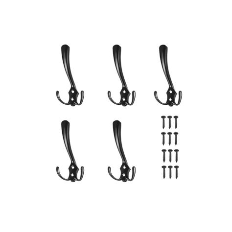 Set Cuier De Perete Triplu 5 Bucati Metal Negru Mat