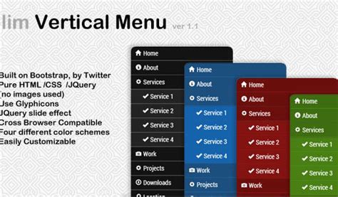 Html Vertical Menu Bar Template Slim Vertical Menu By Neos Codecanyon Williamson Ga Us