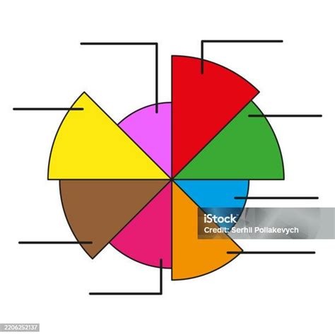 Colorful Pie Chart Infographic Data Visualization Segmented Circular Graph Statistical Vector