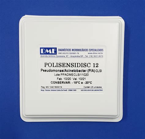 Polisensidisc 12 Pseudomonas Acinetobacter Clsi Dme Diagnósticos Microbiológicos