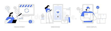 E Commerce Purchase Processing Abstract Concept Vector Illustrations Stock Vector