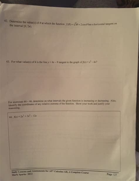 Solved Determine The Value S Of Theta At Which The Function Chegg