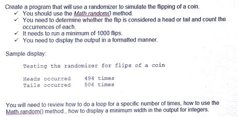 Solved Create A Java Program That Will Use A Randomizer To