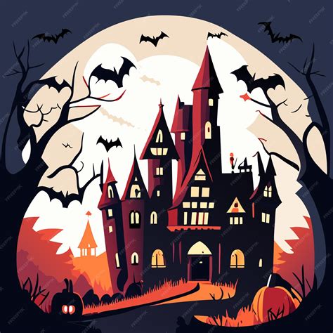 Premium Vector Happy Halloween From The Spooky Castle
