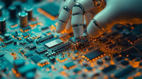 Robotic Hand Assembling Electronic Circuit Board Stock Illustration Illustration Of Future