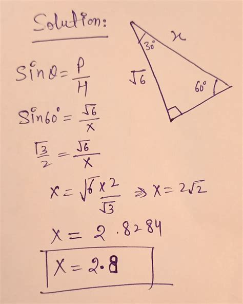 [solved] find the length of side x to the nearest tenth x 30 60 v6