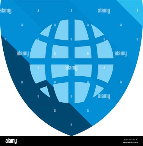 World Shield Cybersecurity Data Protection Vector Illustration Stock