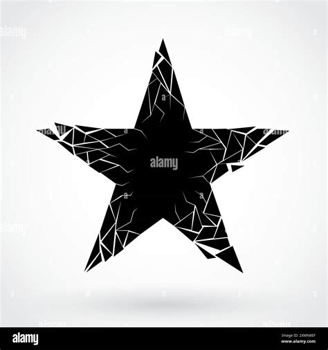Broken Cracked Star Devorative Label Symbol Stock Vector Image Art Alamy