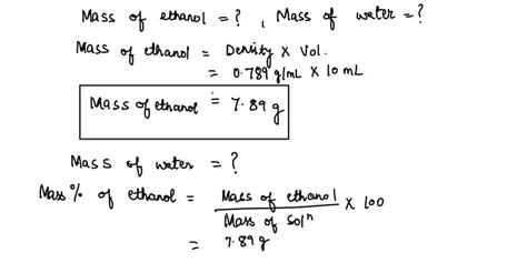 solved an ethanol water solution is prepared by dissolving 10 00 ml of