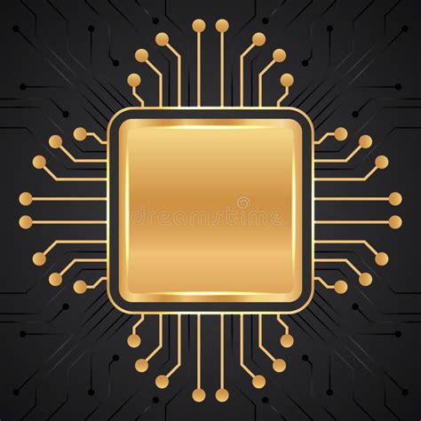 Gold Electronic Circuit Design Stock Vector Illustration Of