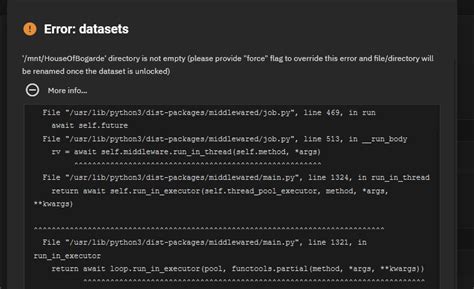 Unable To Unlock Pool Gui Error Directory Is Not Empty Please Provide Force Flag