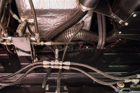 Element Of Engine System Of New Modern Agricultural Tractor Or Combine