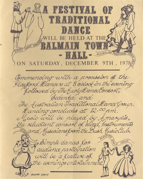 The Bush Music Club From The Archives Dance Leaflets 1970s To 1980s