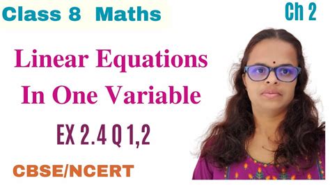 Linear Equations In One Variable Ex Q NCERT Class Maths Chapter In English YouTube