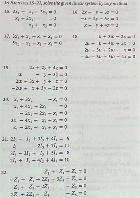 Solved In Exercises Solve The Given Linear System By Chegg