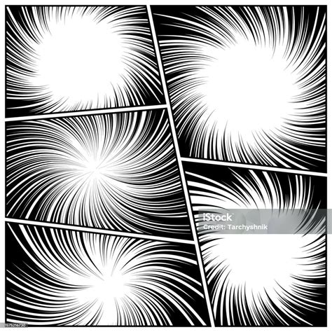 뒤틀린 만화책 방사형 광선 선 모션 스피드 라인이 있는 만화 배경 팝 아트 스타일 요소 벡터 그림 검은색에 대한 스톡 벡터 아트 및 기타 이미지 Istock