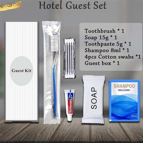 100 Sets Guest Kit Hotel Supplies 6 In 1 Cotton Swab Toothpaste