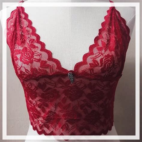 Red Lace Bralette Corset Pretty Things Online