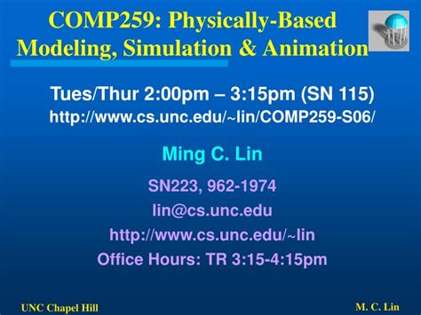 ppt comp259 physically based modeling simulation and animation
