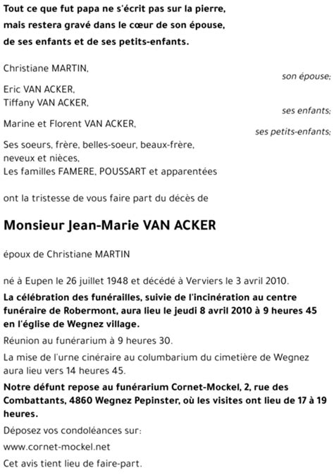 Jean Marie Van Acker † 03042010 Inmemoriam