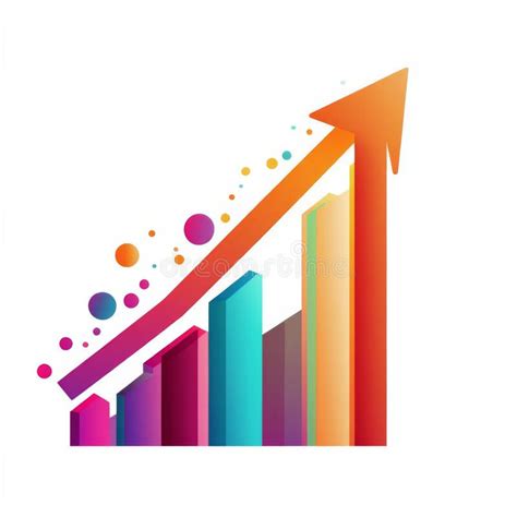 Colorful Growth Chart Isolated On White Background Growth Progress